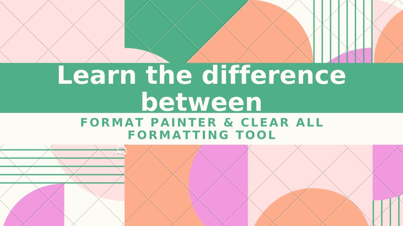 Format Painter And Clear Formatting Tool YouTube Format Painter And Clear Formatting Tool YouTube