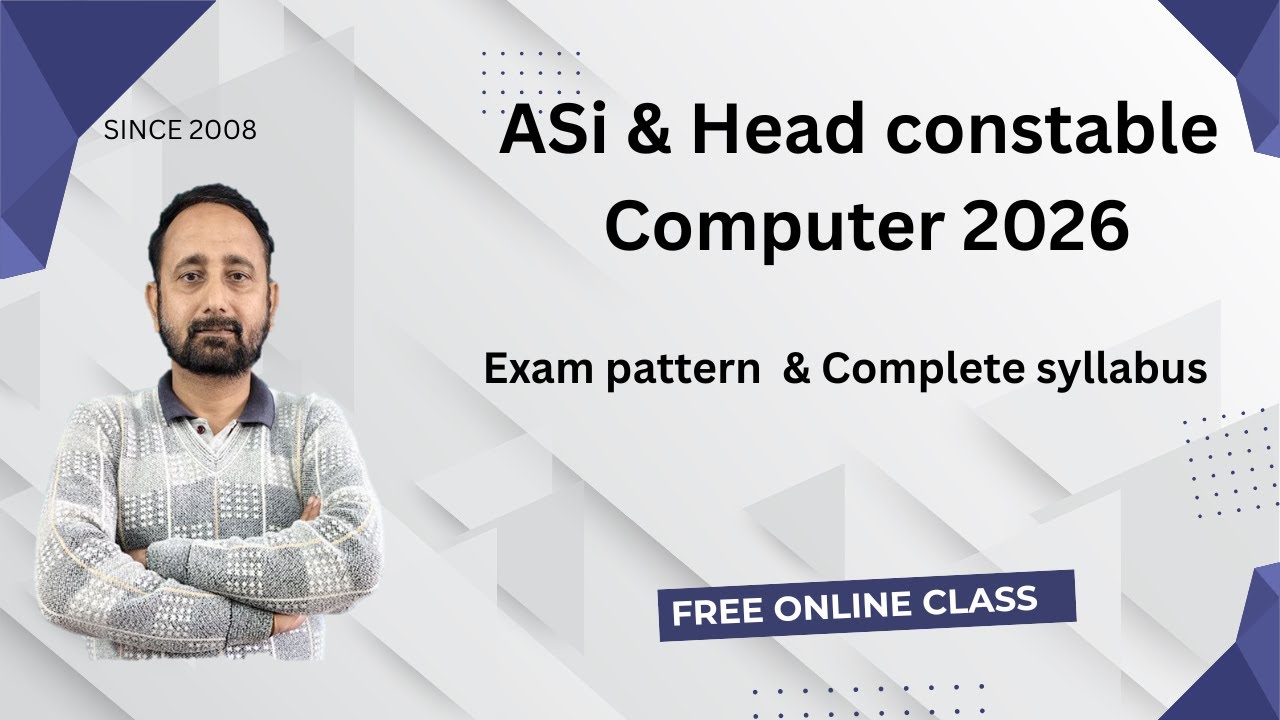 ASi computer & Head constable computer Exam pattern and complete ...