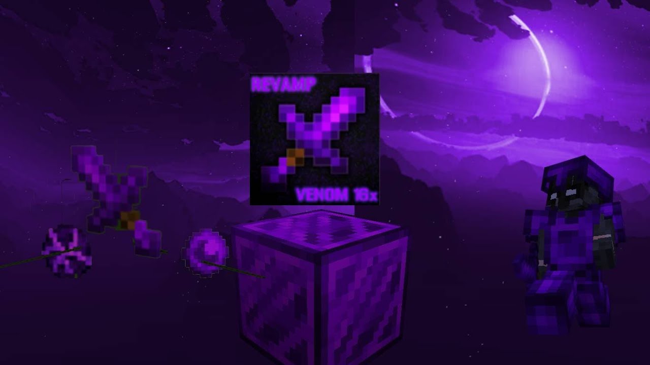 🟪Venom Revamp Texture pack pvp x16🟪- Skywars - EggWars - BedWars - Pvp ...