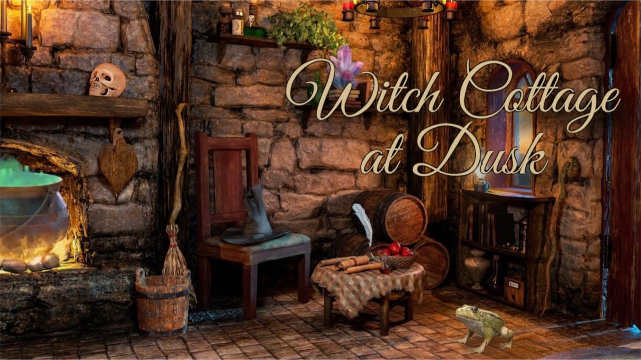 Witch Cottage at Dusk Ambience | Witch House Ambience | Witch Ambience ...