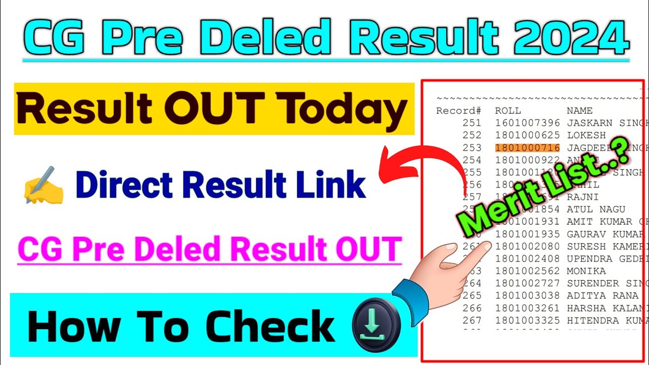 CG Pre Deled Result 2024 🔴 CG Pre Deled Result 2024 Kaise Dekhe ? How ...