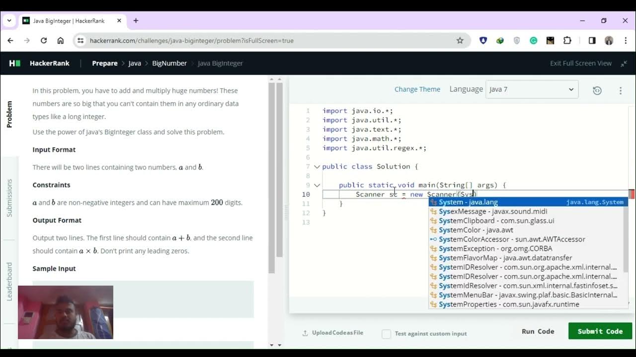 Java Biginteger Hackerrank Youtube