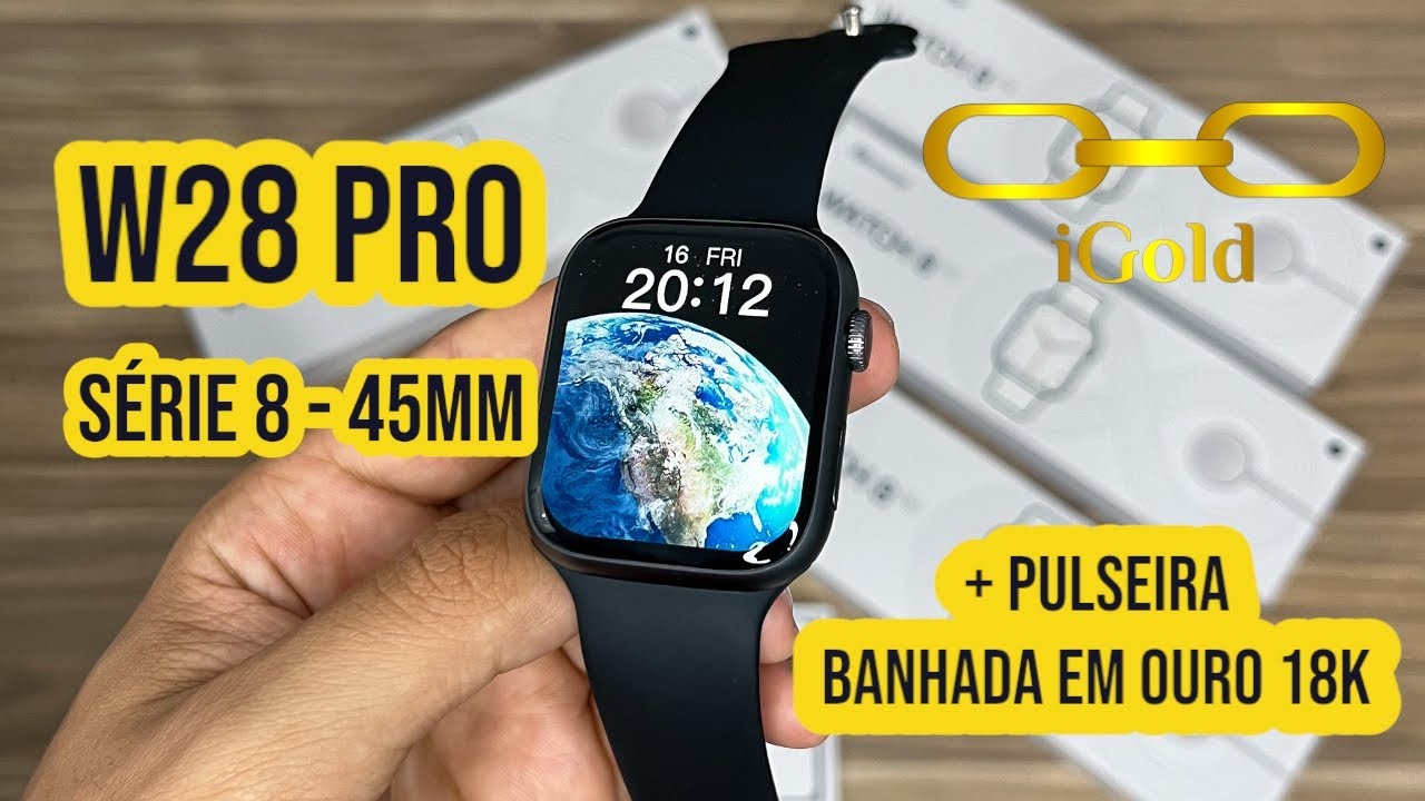 W28 PRO como você nunca viu! Smartwatch w28 PRO + Pulseira banhada em ...
