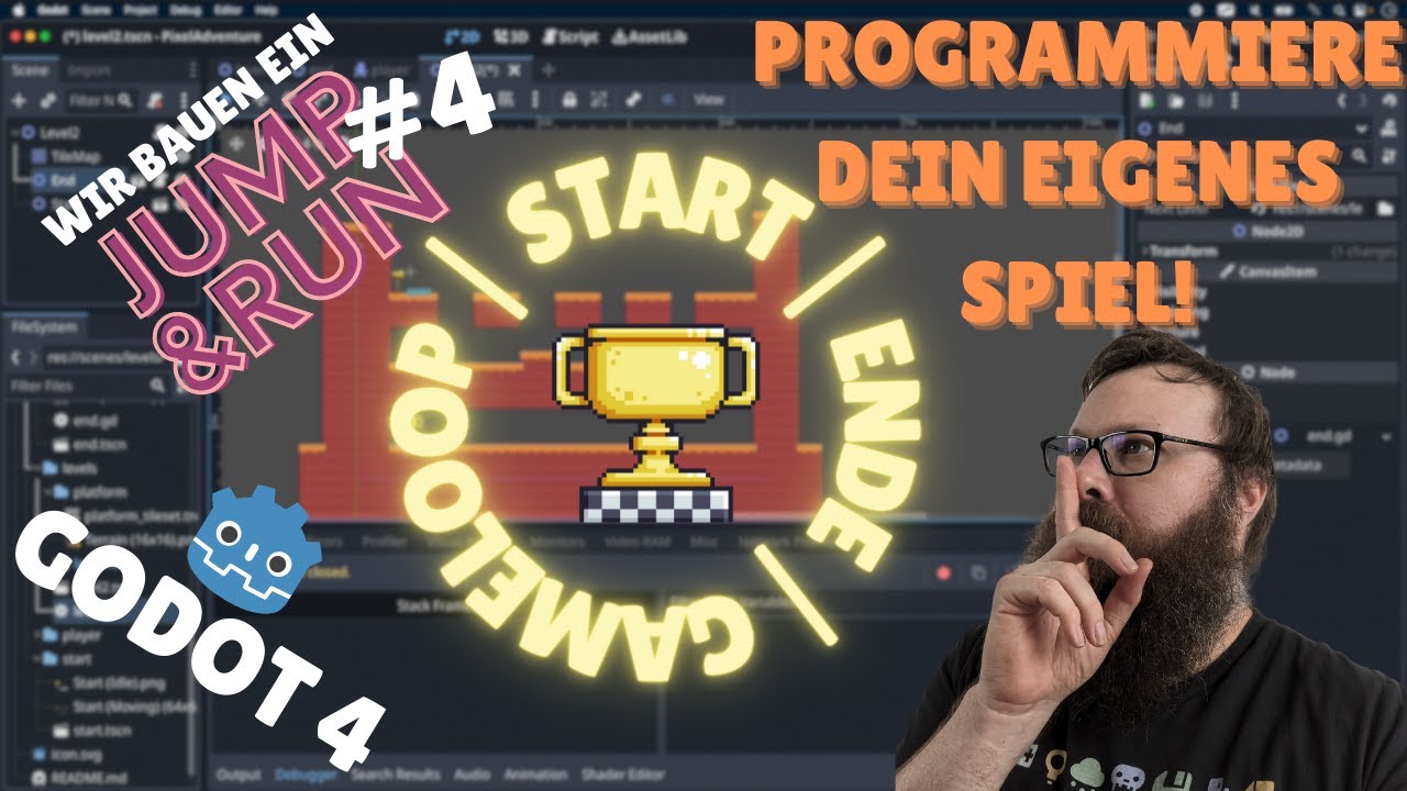Programmiere dein eigenes Spiel: GameLoop, SpawnPoint, Ziel | Wir bauen ein Jump & Run #4 ...