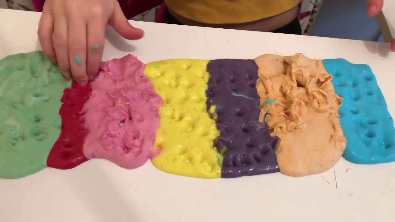 Making Fluffy Rainbow Slime | Using Mini Ingredients & Tools - YouTube