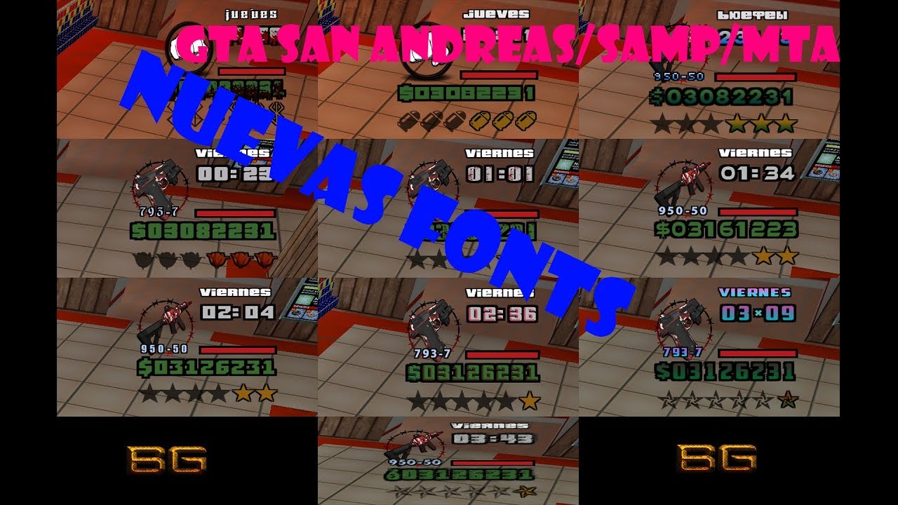 PACK FONTS#2 para GTA SAN ANDREAS/SAMP/MTA - YouTube