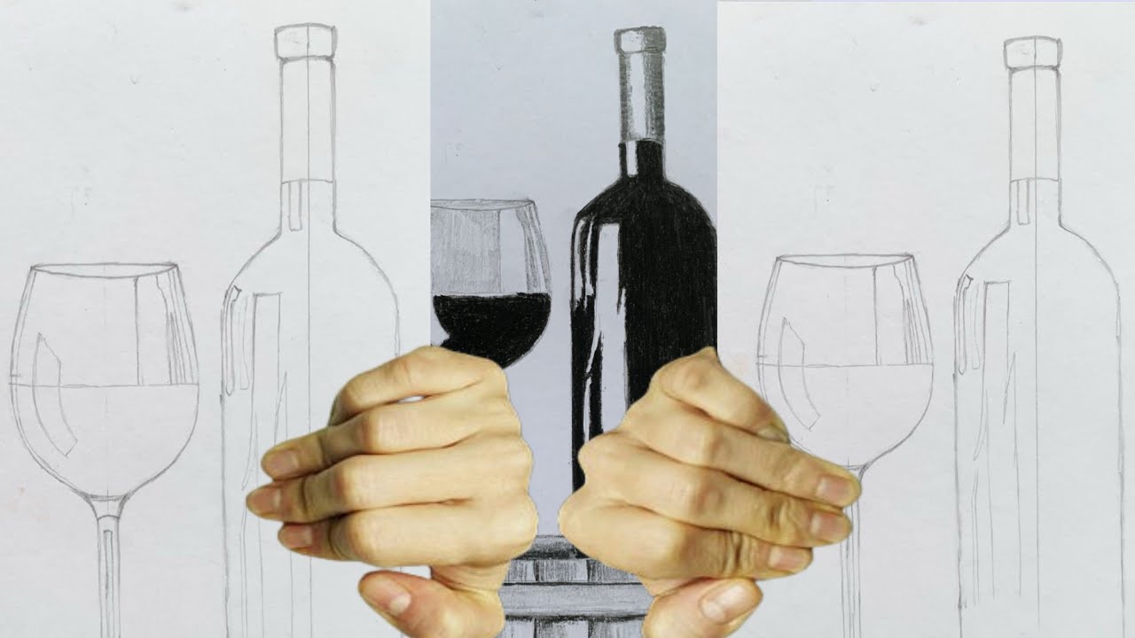 Still Life Drawing and Shading Techniques for Beginners || Bottle and ...
