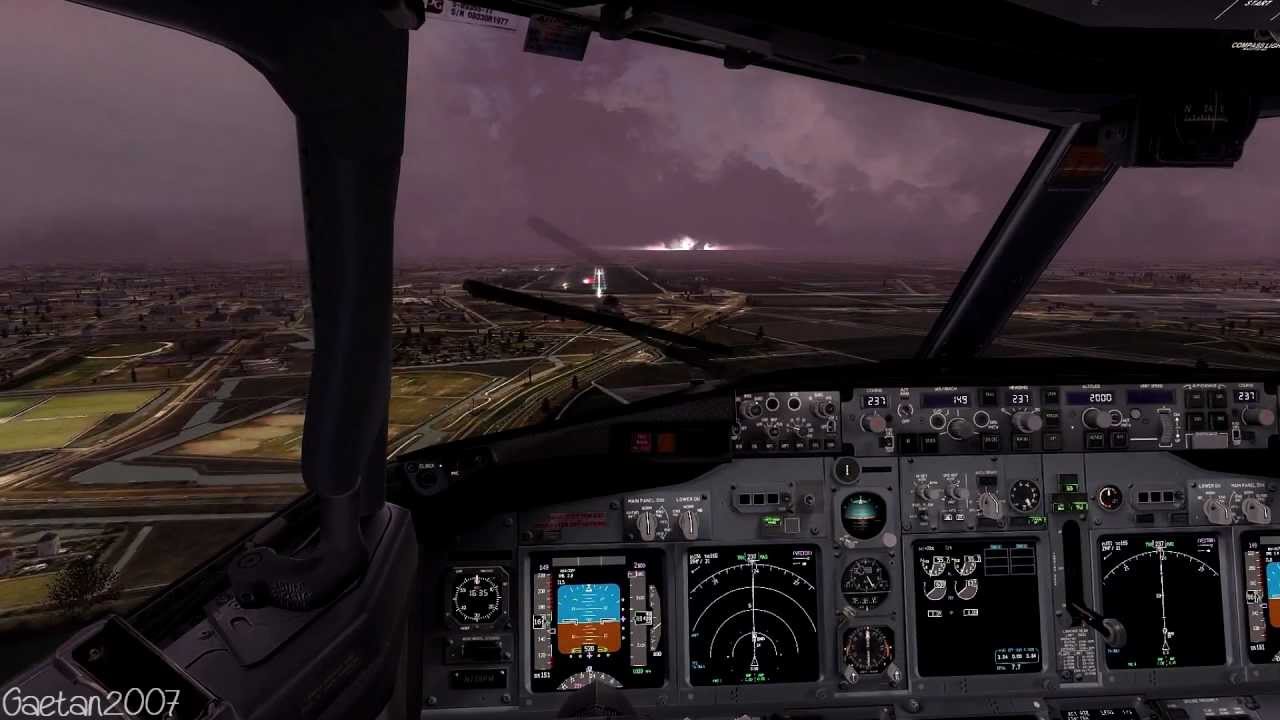 FSX - PMDG 737 NGX Landing Rotterdam Cockpit view - YouTube