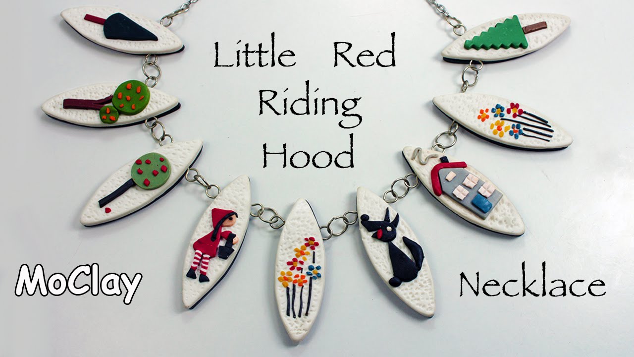 Little Red Riding hood - Polymer clay necklace tutorial - YouTube