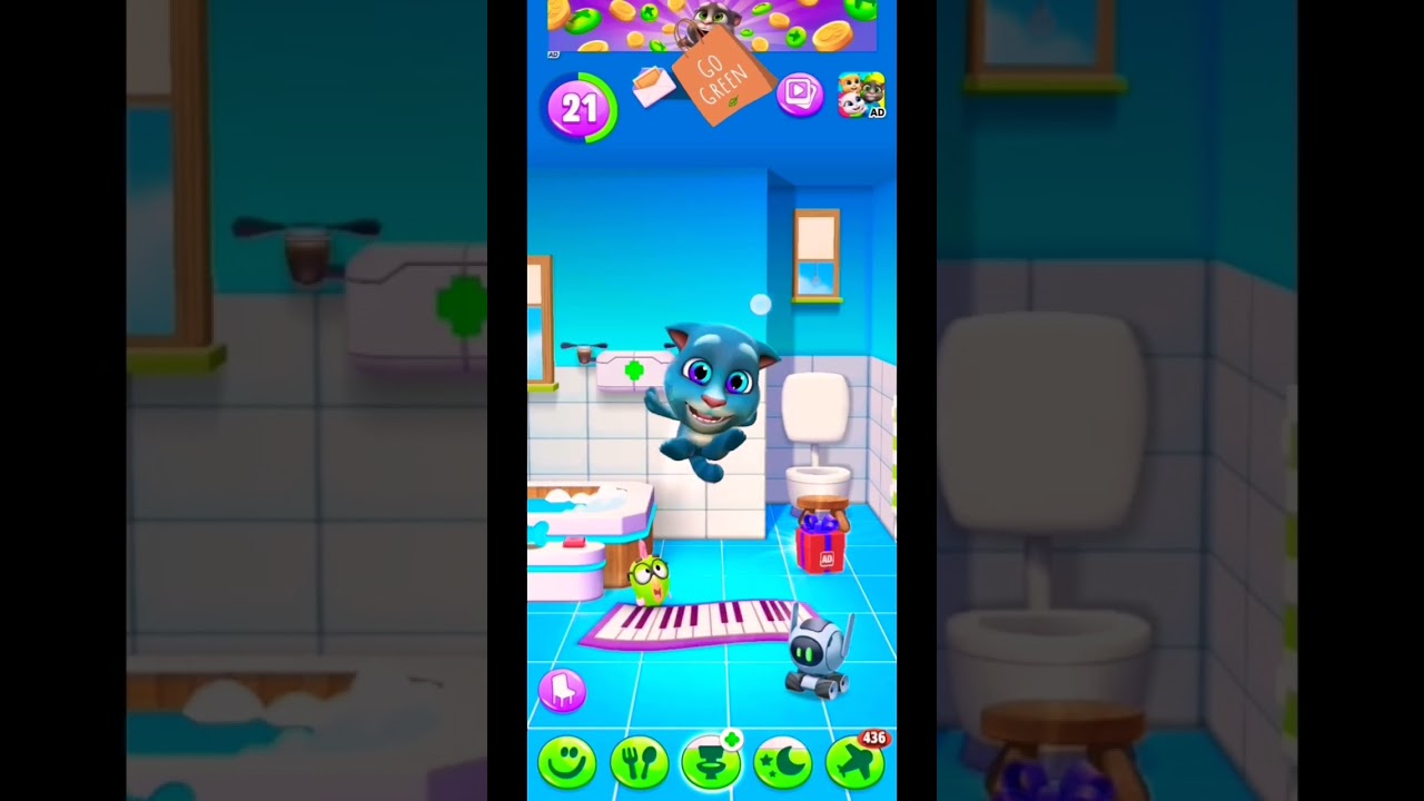 Talking Tom bathroom fun 💋😻 - YouTube