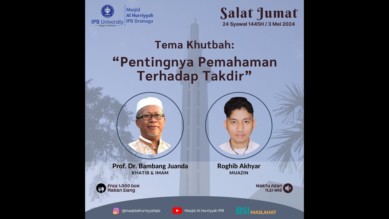 Pentingnya Pemahaman Terhadap Takdir | Prof Bambang Juanda (Khutbah ...