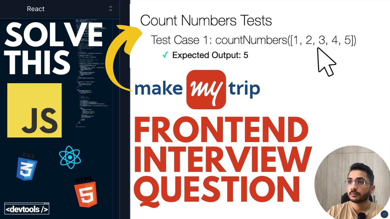 Solving Makemytrip Frontend Interview Question Count Numbers Javascript Youtube