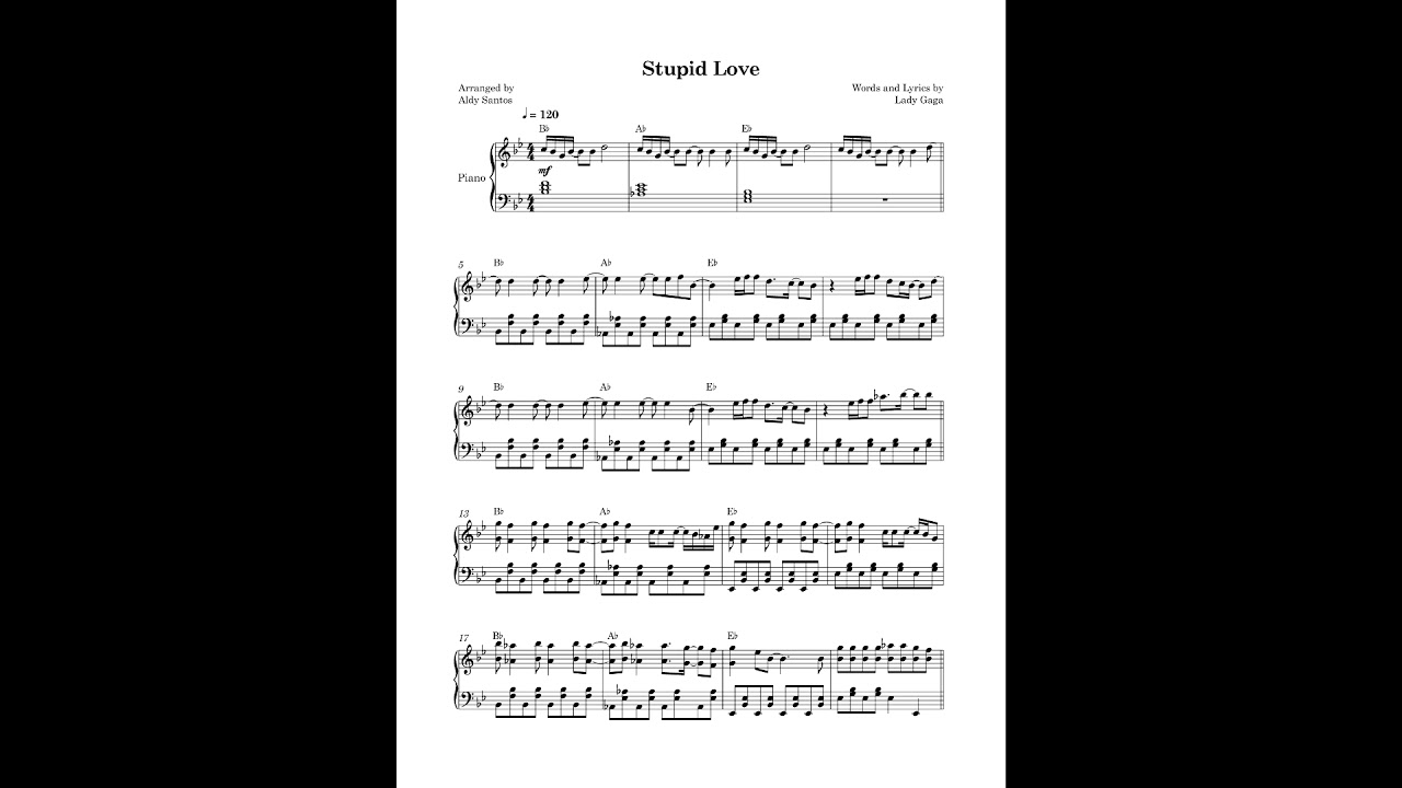 Stupid Love - Lady Gaga (Piano Cover) - YouTube