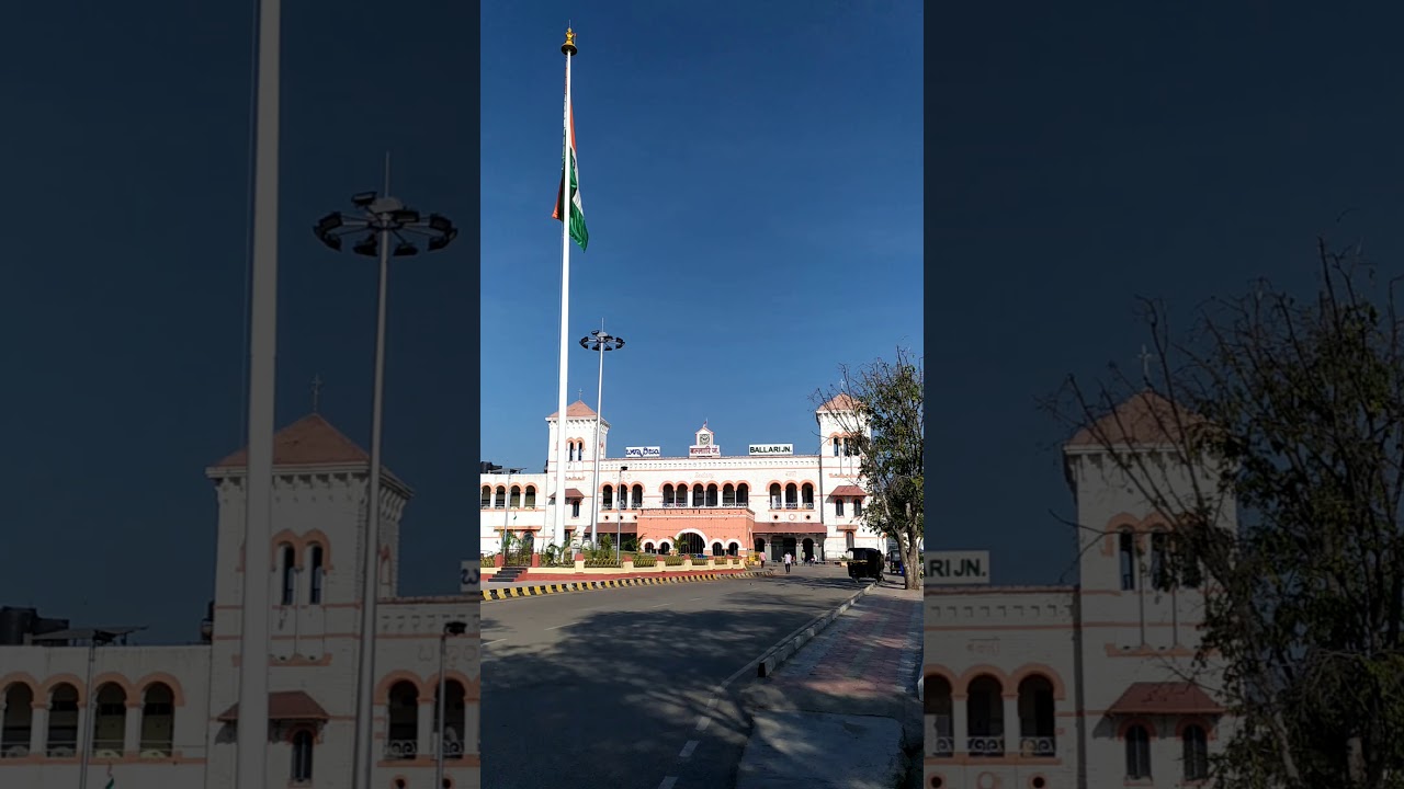 Monumental national flag at Ballari Junction railway station - YouTube