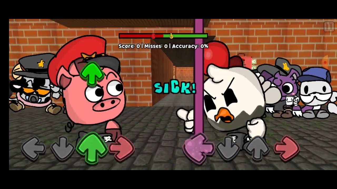 melvin vs rudy v1 fnf vs Chicken gun - YouTube