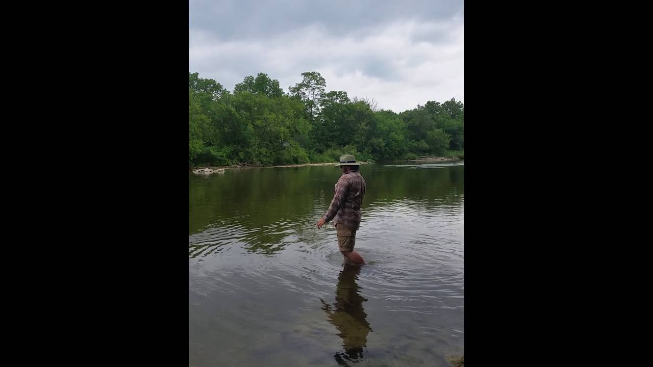 Fly fishing the north thames river in St marys - YouTube