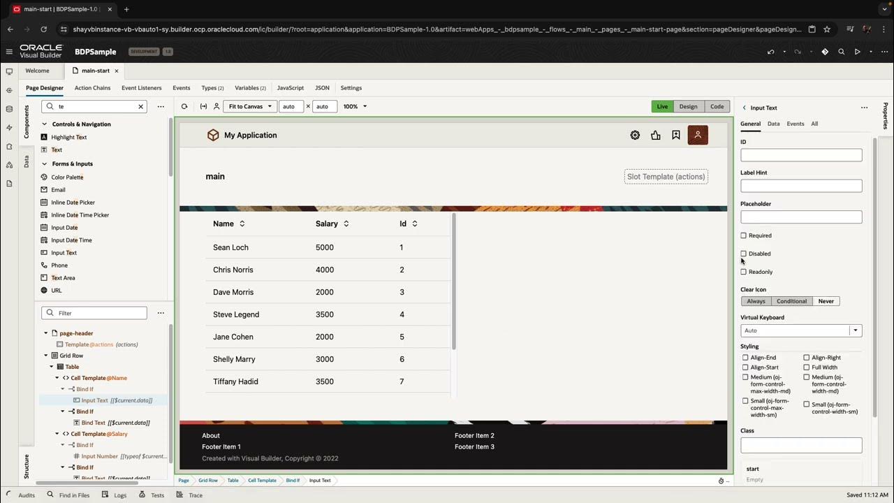 Editable Table in Visual Builder - BDP Approach - YouTube