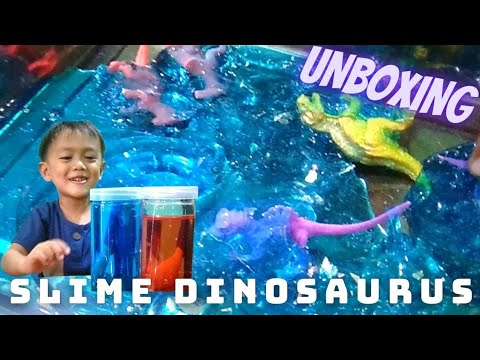 UNBOXING SLIME DINOSAURUS | Mainan Anak, Mainan Slime, Slime Glitter, T ...