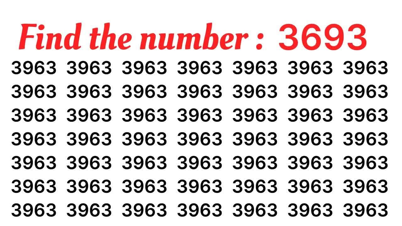 How Fast Can You Find the Number "3693". Within 1 minute. Test your ...