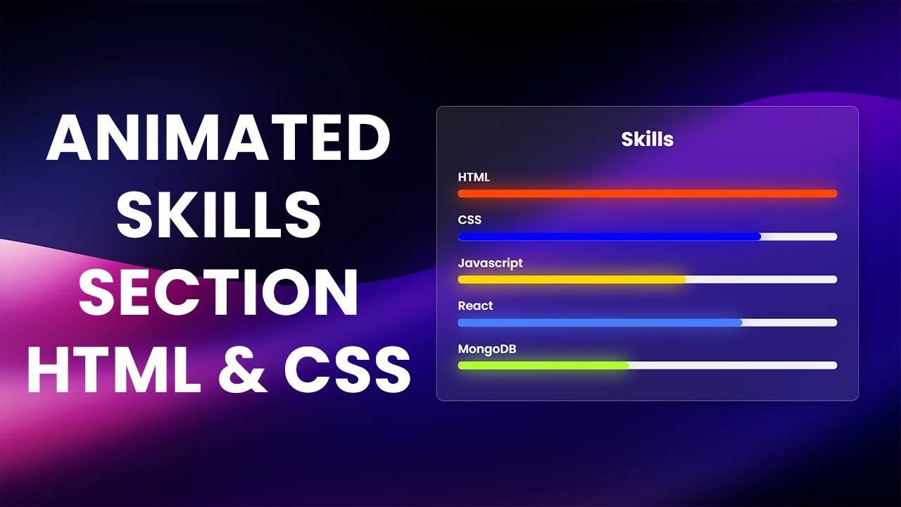Create Animated Skills Section With Neon Effect Html And Css Tutorial 0943