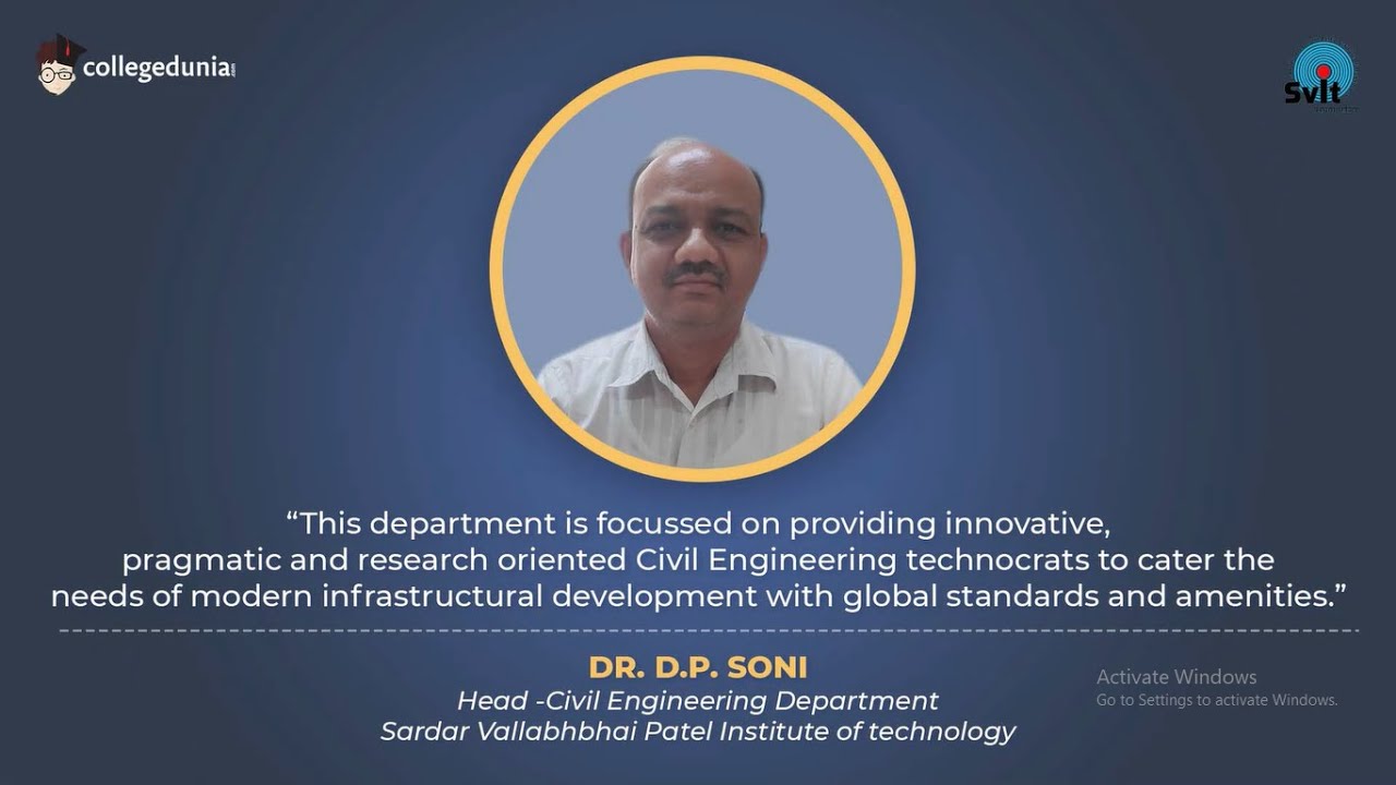 Dr. D.P. Soni | Head -Civil Engineering Department | SVIT - YouTube