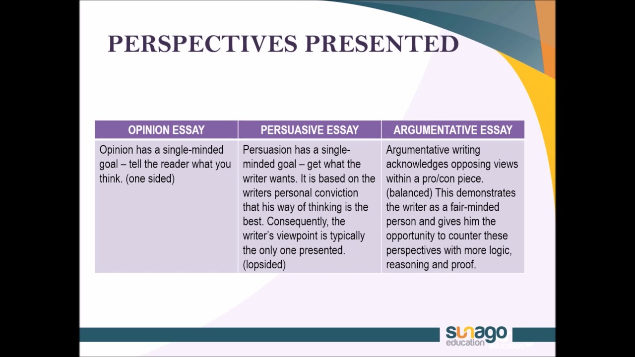What Are The Differences Of Opinion Essay Persuasive Essay And