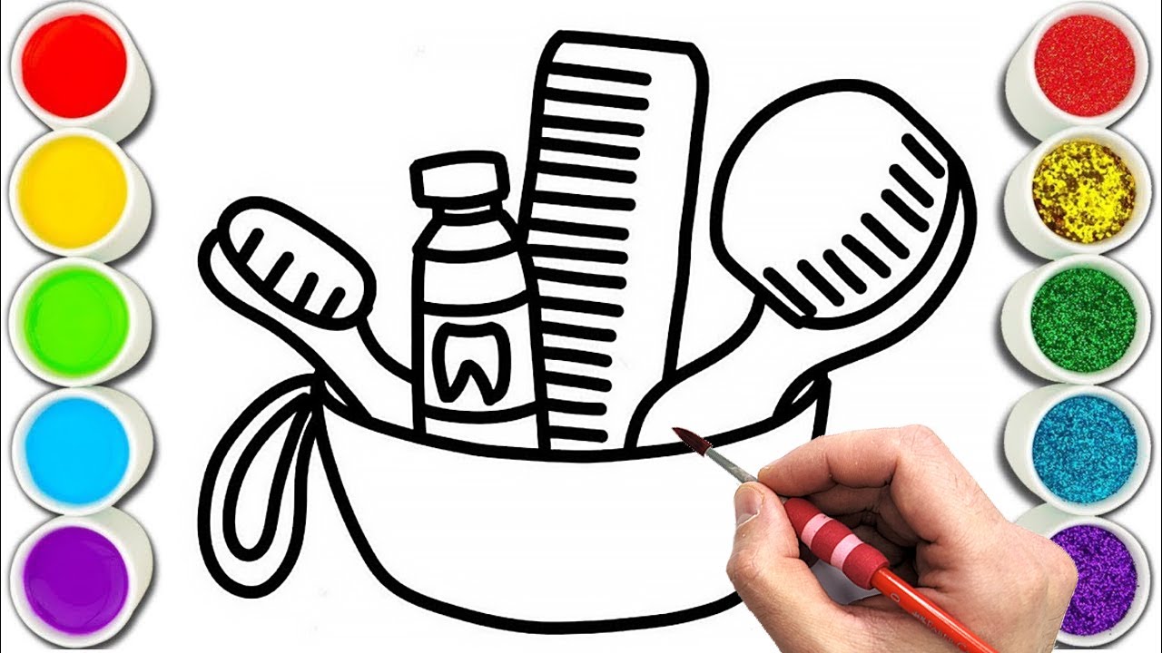 Toothbrush and Toothpaste Drawing, Painting & Coloring For Kids and ...