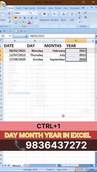 day month year calculation in excel #excel #msexcel #day #month #year #exceltips #exceltricks ...