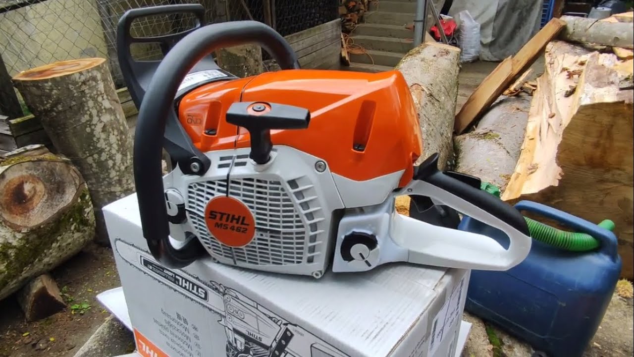 NEW Stihl ms462 unboxing, first start and first cut - YouTube