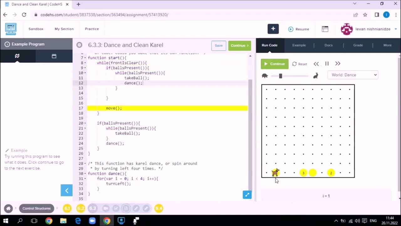 karel სავარჯიშო 6.3.3 / while loops / while ციკლები / if statement/ if ...