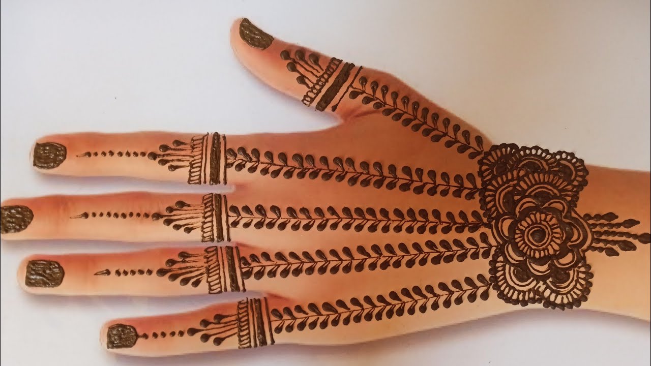 Simple mehandi cone Designs for beginners |Back hand Mehndi Design ...