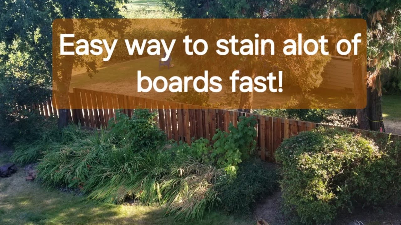 Staining Fence Boards, Alot and Quick - YouTube