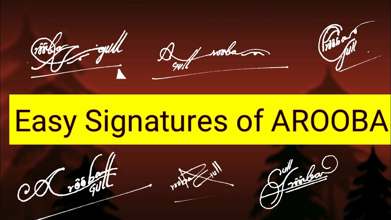 Easy to draw Signatures || Signatures of Arooba Gul || Signature style ...