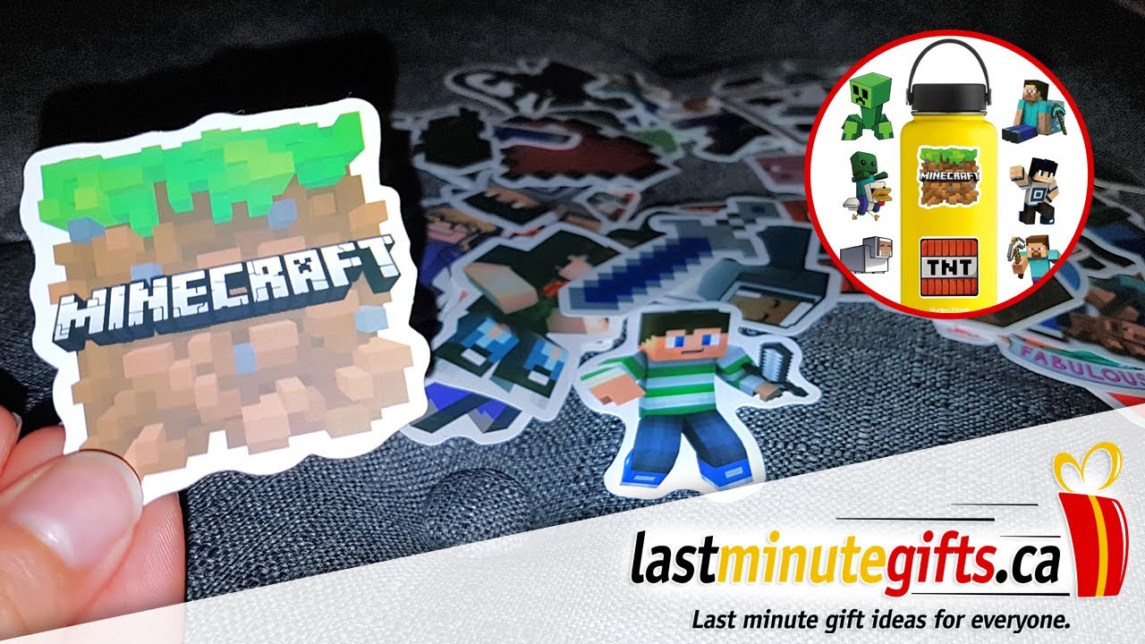 Minecraft Vinyl Waterproof Stickers - Water Bottle, Hydro Flask and ...