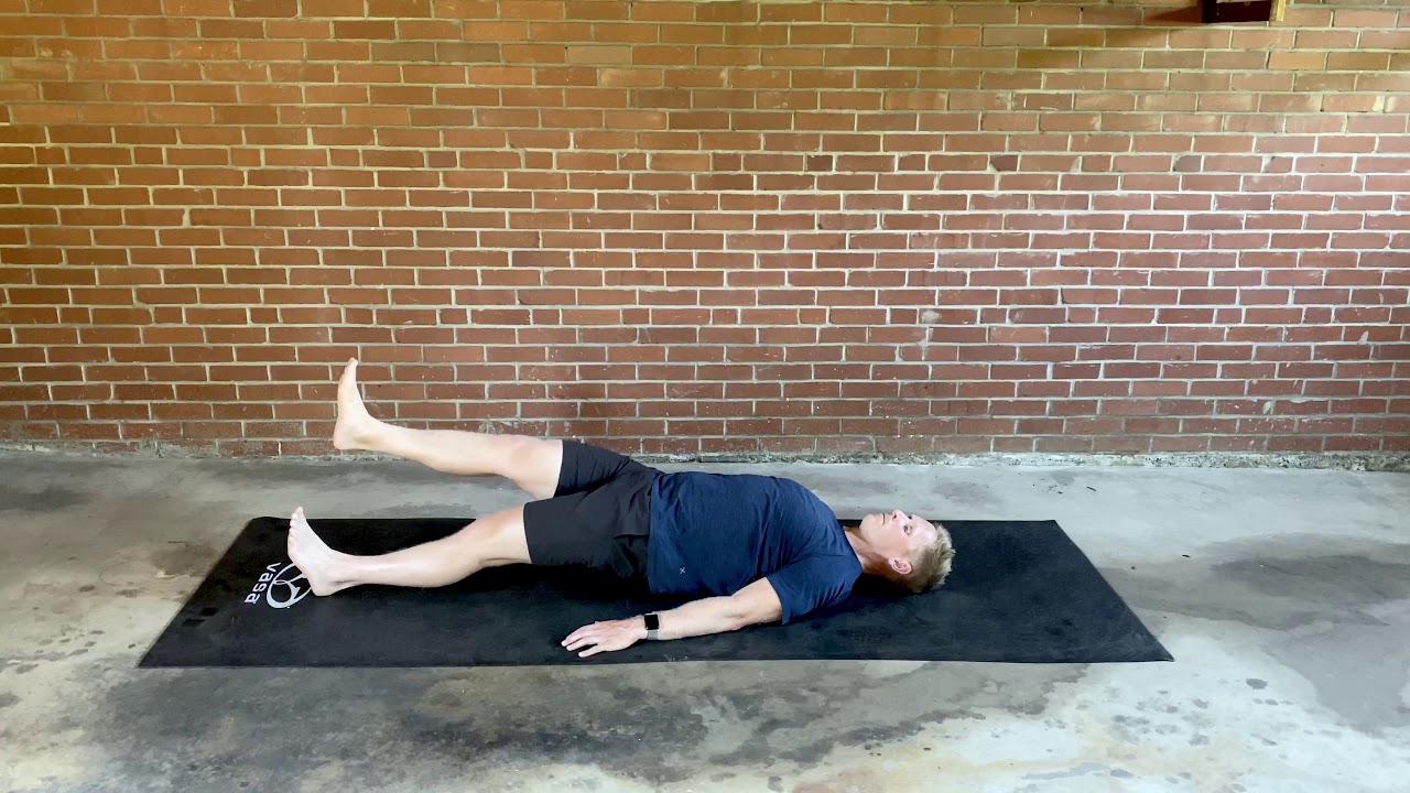 Single leg straight leg bridge - YouTube