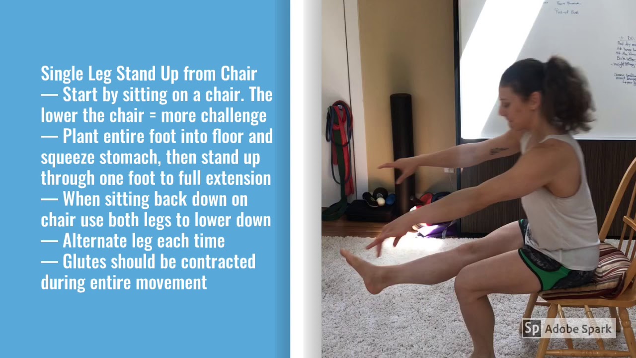 Single Leg Stand Up from Chair - YouTube