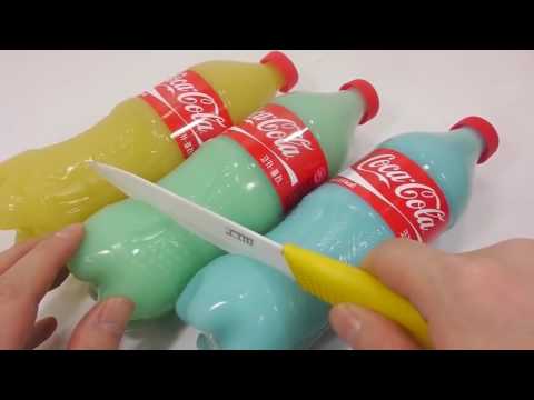 DIY Colors Real Coca Cola Milk Pudding Gummy Learn Colors Slime Squishy Balls
