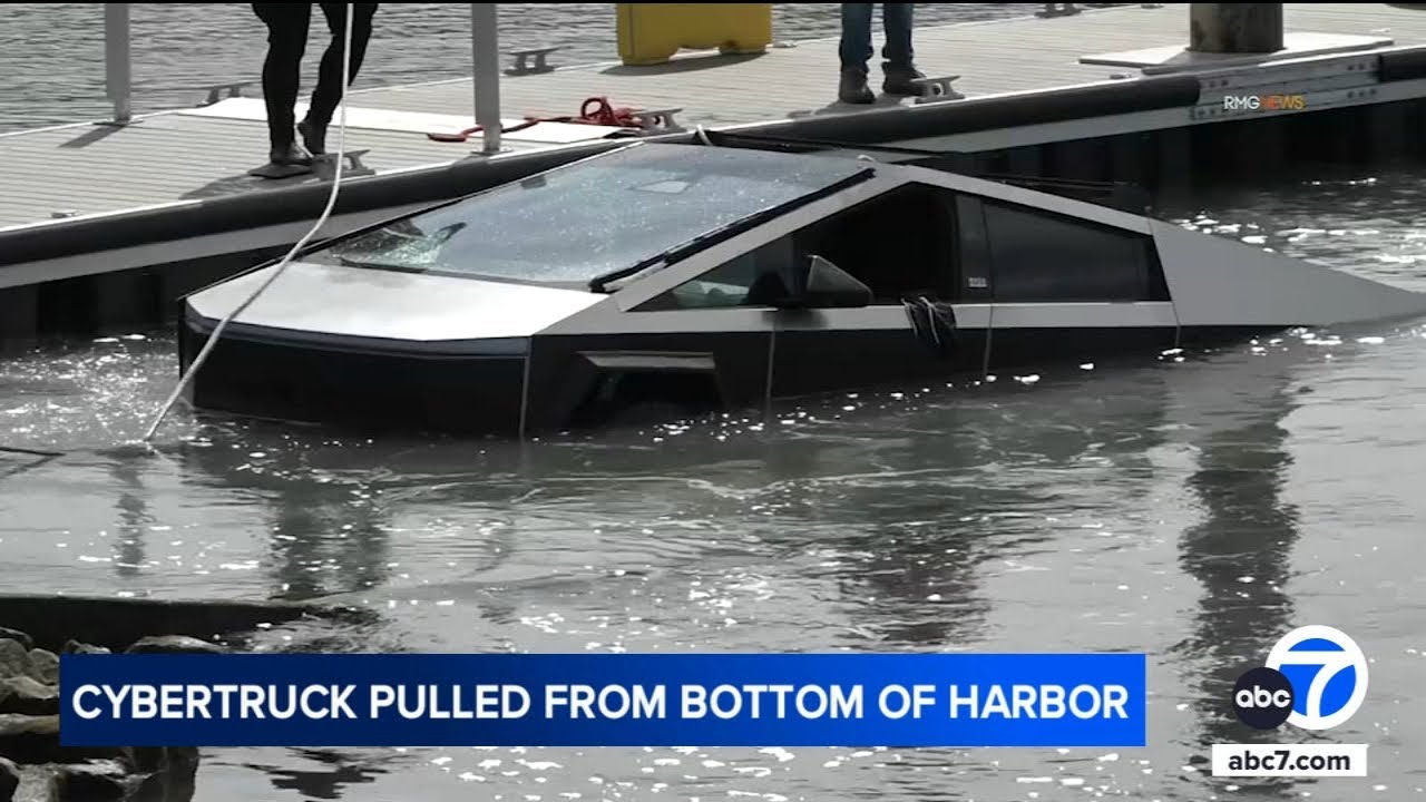 Video shows Tesla Cybertruck completely submerged underwater in Ventura ...