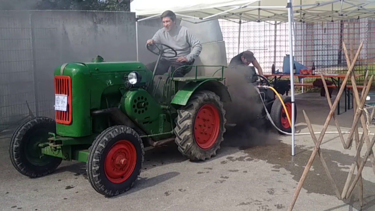 Oldtimer Allgaier A22 am Zapfwellenprüfstand Kirchhaslach - YouTube