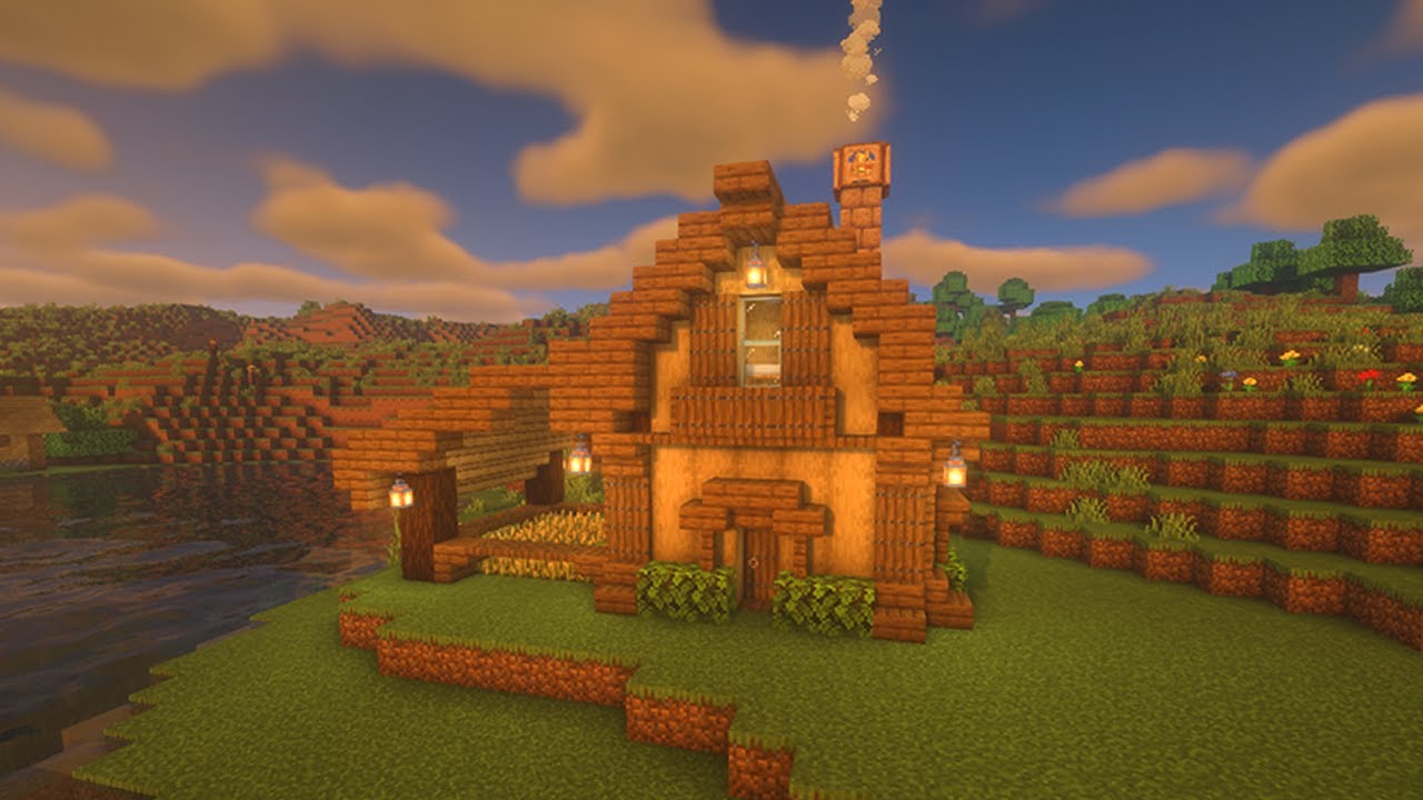 Minecraft | Best Starter Wooden House Tutorial | *ITEM LIST IN DESC ...