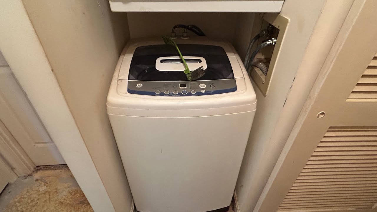 GE Space-Saving Portable Top-Load Washer (model GNW128PSMWW) - YouTube