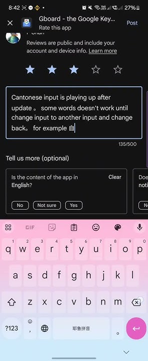 Gboard Cantonese input problem- some words doesn't work til change input to another input and ...