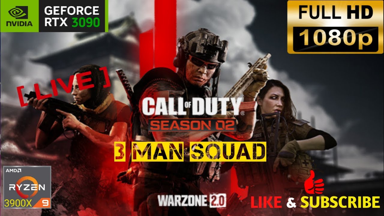 [ LIVE ] Call of Duty: Warzone 2.0 || 3 Man Squad || Ryzen 9 3900X ...