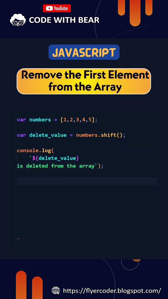 🔥remove The First Element From Array 🔥shorts Ytshorts Viral Viralshorts Shortsfeed Feed