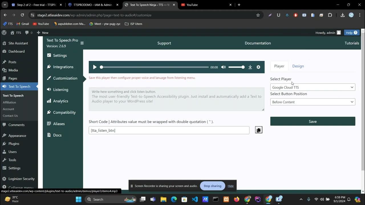 How To Integrate Google Text To Speech With AtlasVoice Pro WordPress Plugin? - YouTube