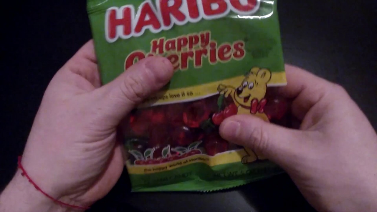 HARIBO Happy Cherries GUMMI CANDY - YouTube