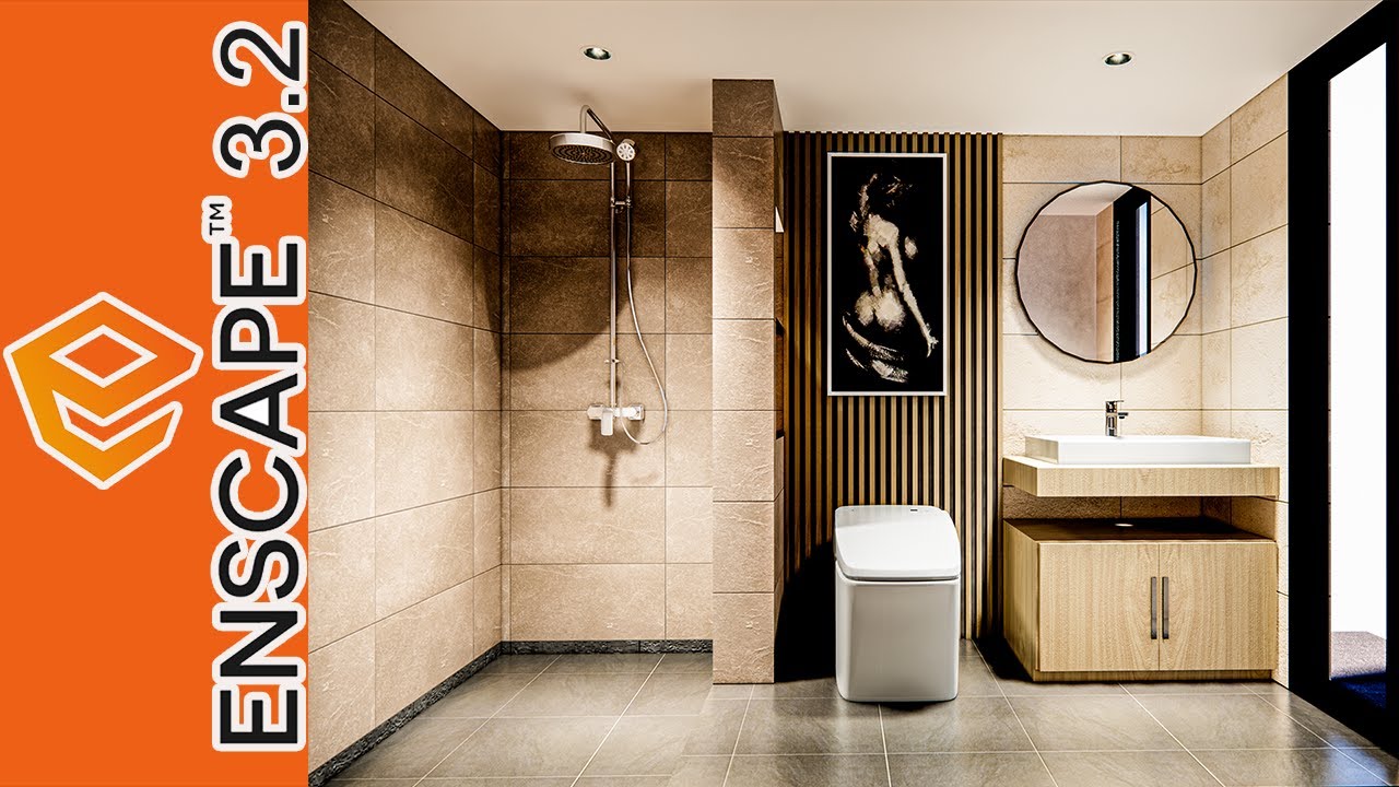 Enscape 3.2 Preview - SketchUp Bathroom Interior Design and Rendering ...