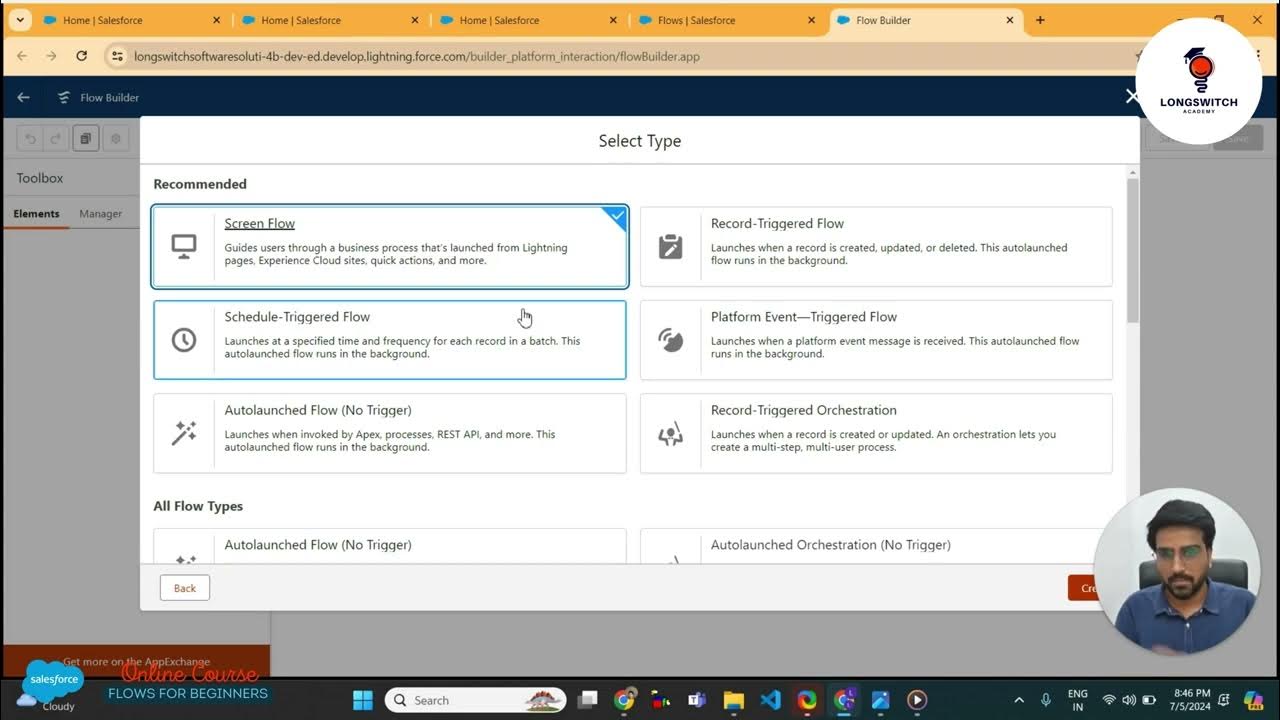 Salesforce Flow Builder Practical Demo Longswitch Academy Salesforceautomation Youtube