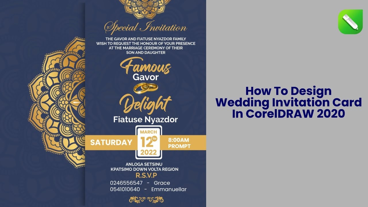 HOW TO DESIGN WEDDING INVITATION CARD IN CORELDRAW YouTube how-to-design-wedding-invitation-card-in-coreldraw-youtube