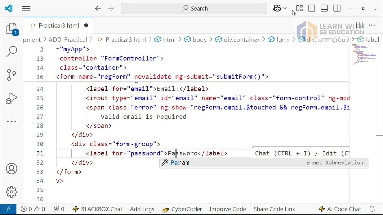 Write a program to perform validation of a form using AngularJS || Advanced Application ...